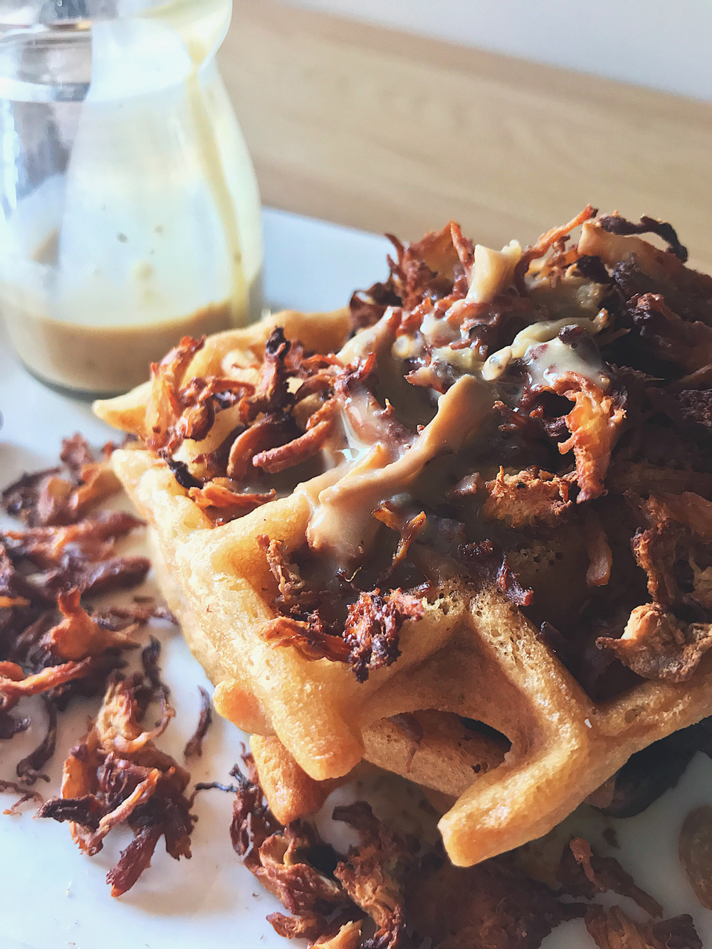 Waffles with Oven-fried Adobo Flakes – AMCARMEN'S KITCHEN